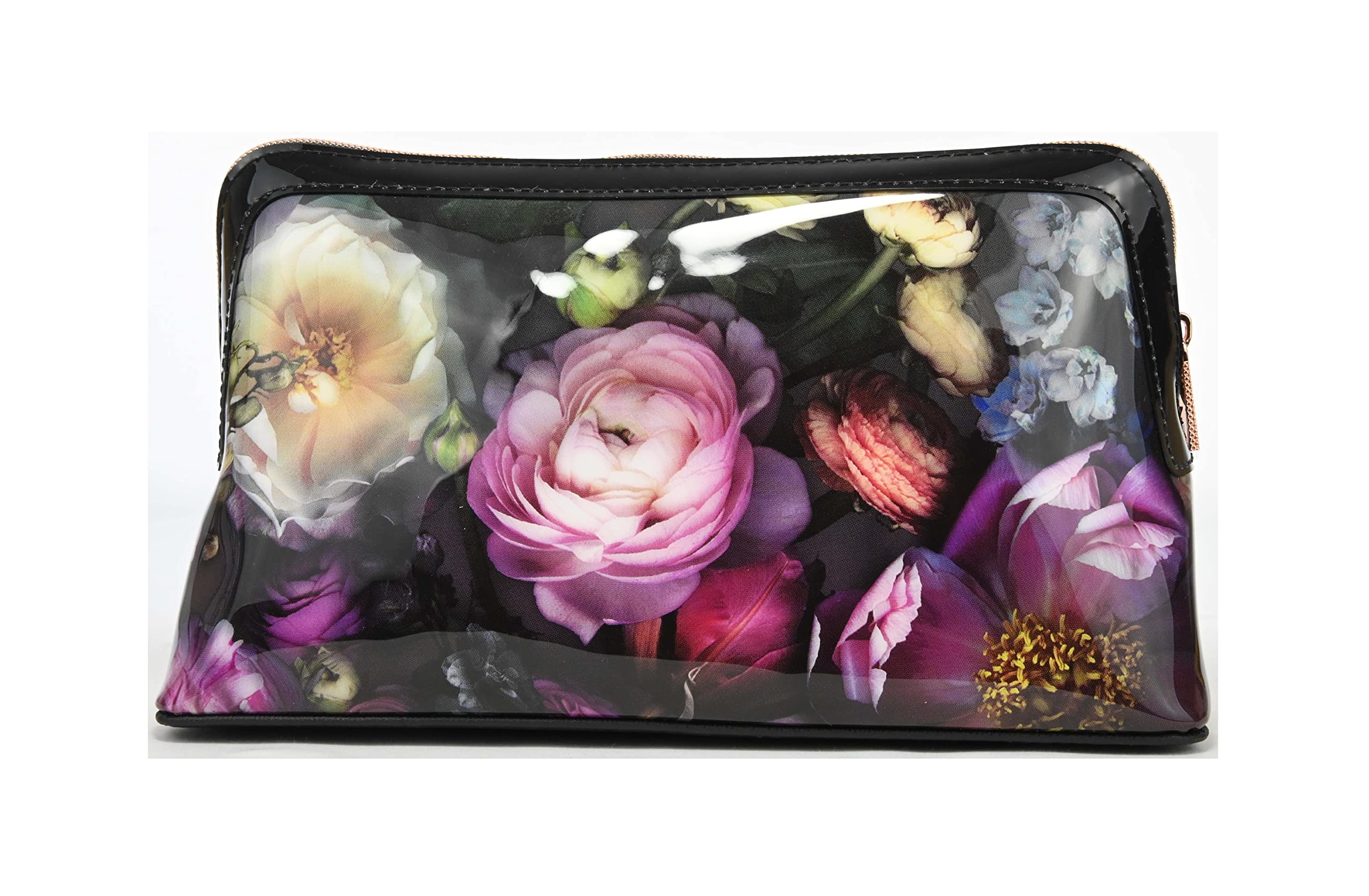 Ted Baker Large Hudson Flora Wash Toiletry Cosmetic Make Up Bag in Mid Grey Black