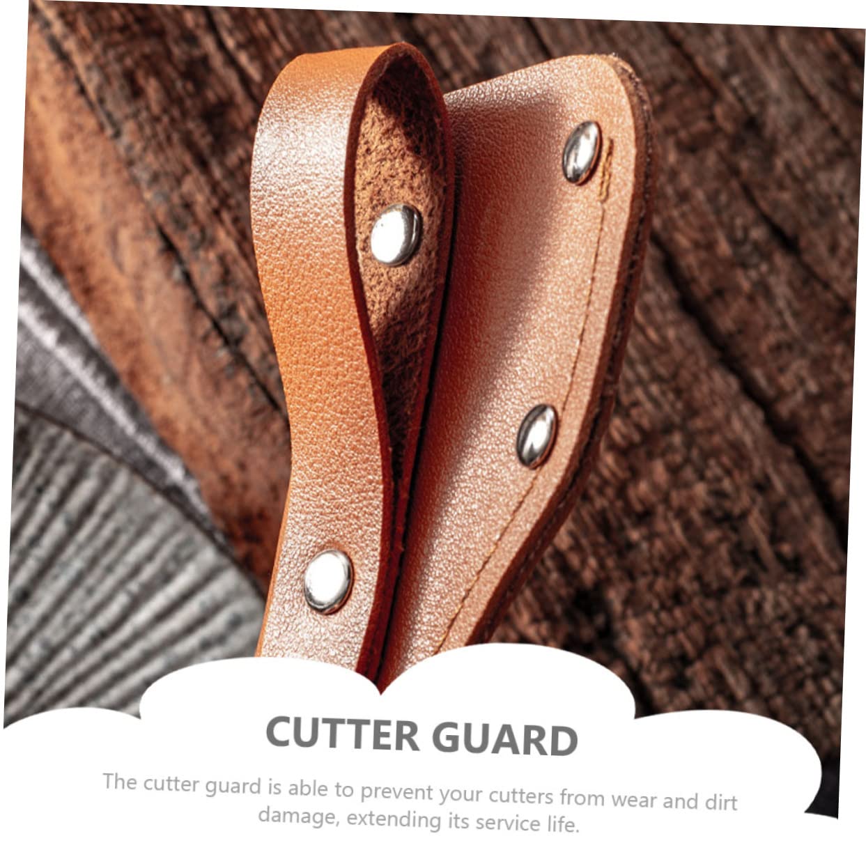 Zerodeko Glamping Accessories 4 Pcs Leather Sashimi Case Butcher Sleeve Chef Guard Blade Shield Shop Knives Long Guards Leather Sheath Cutter Cover for Restaurant Luxury Tool Pruner