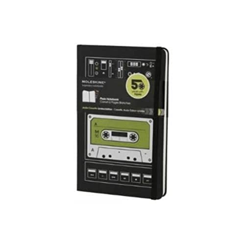 Moleskine Audio Cassette Limited Edition Notebook, Large, Plain, Black, Hard Cover (5 x 8.25)