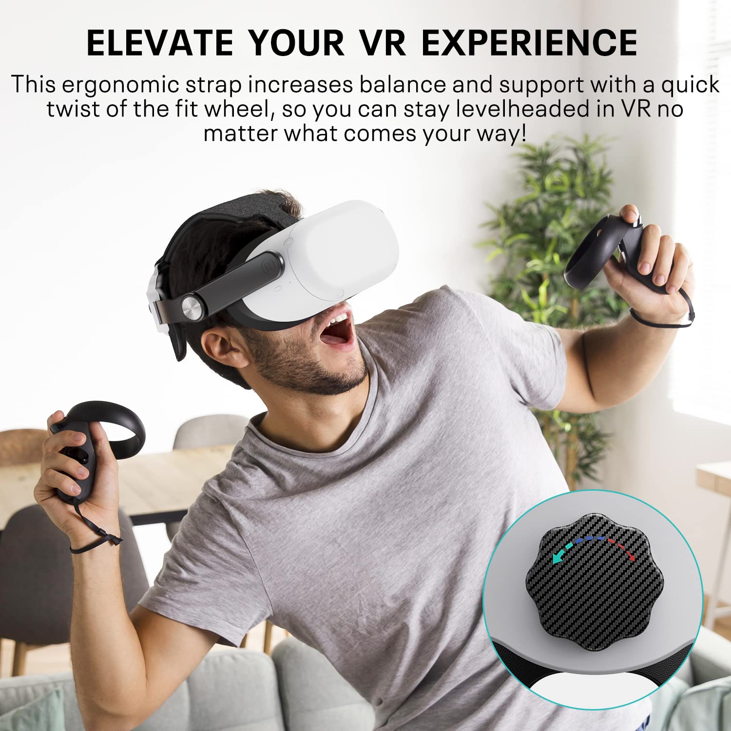 Topcube Head Strap for Oculus Quest 2 - Replacement for Meta Quest 2 Elite Straps Ergonomic Comfort Enhanced Support Elevate VR Experience
