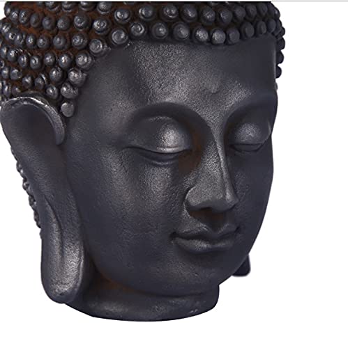 Resin Buddha Head Statue, Meditating Buddha Figurine Ornament Buddhist Supplies for Home Decoration