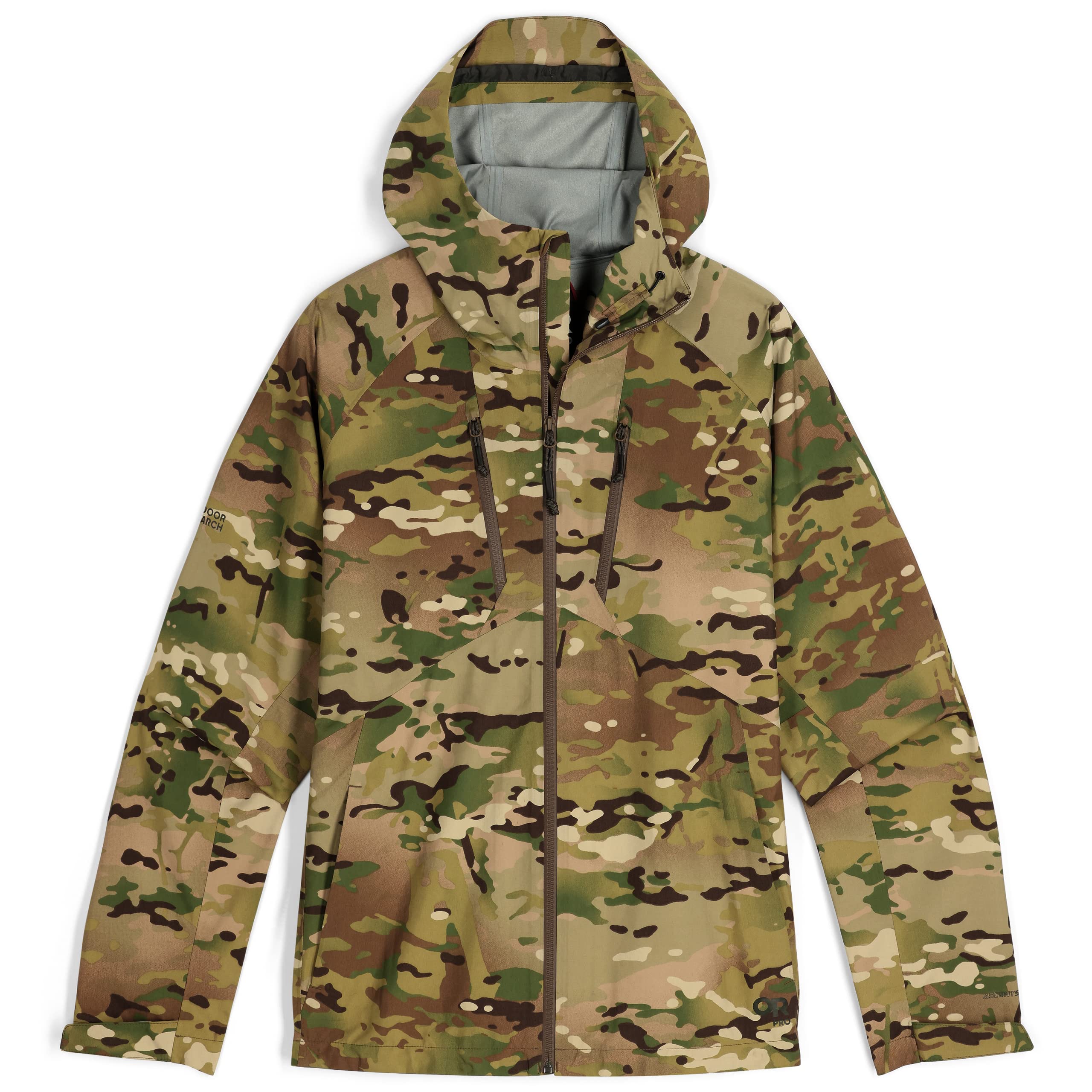Outdoor Research - OR Pro Allies Microgravity Jacket - Multicam - Lightweight Camo Rain Jacket, Waterproof, Helmet Compatible