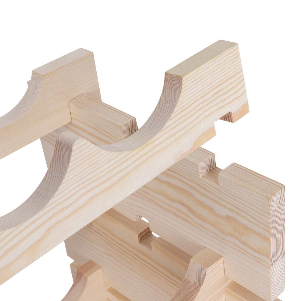 Stackable Wine Wooden Rack 96 Bottles Mount Holder Kitchen Exhibition Organizer
