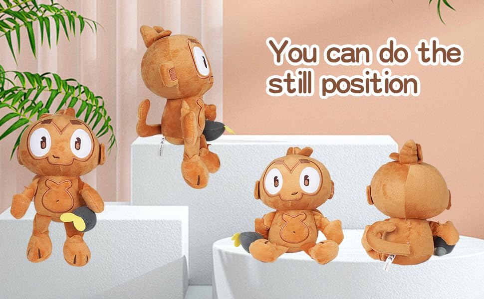 Wavelet Tail 11inch Monkey Plush Toy Stuffed Animal Makes a Great Gift for Kids and Game Fans