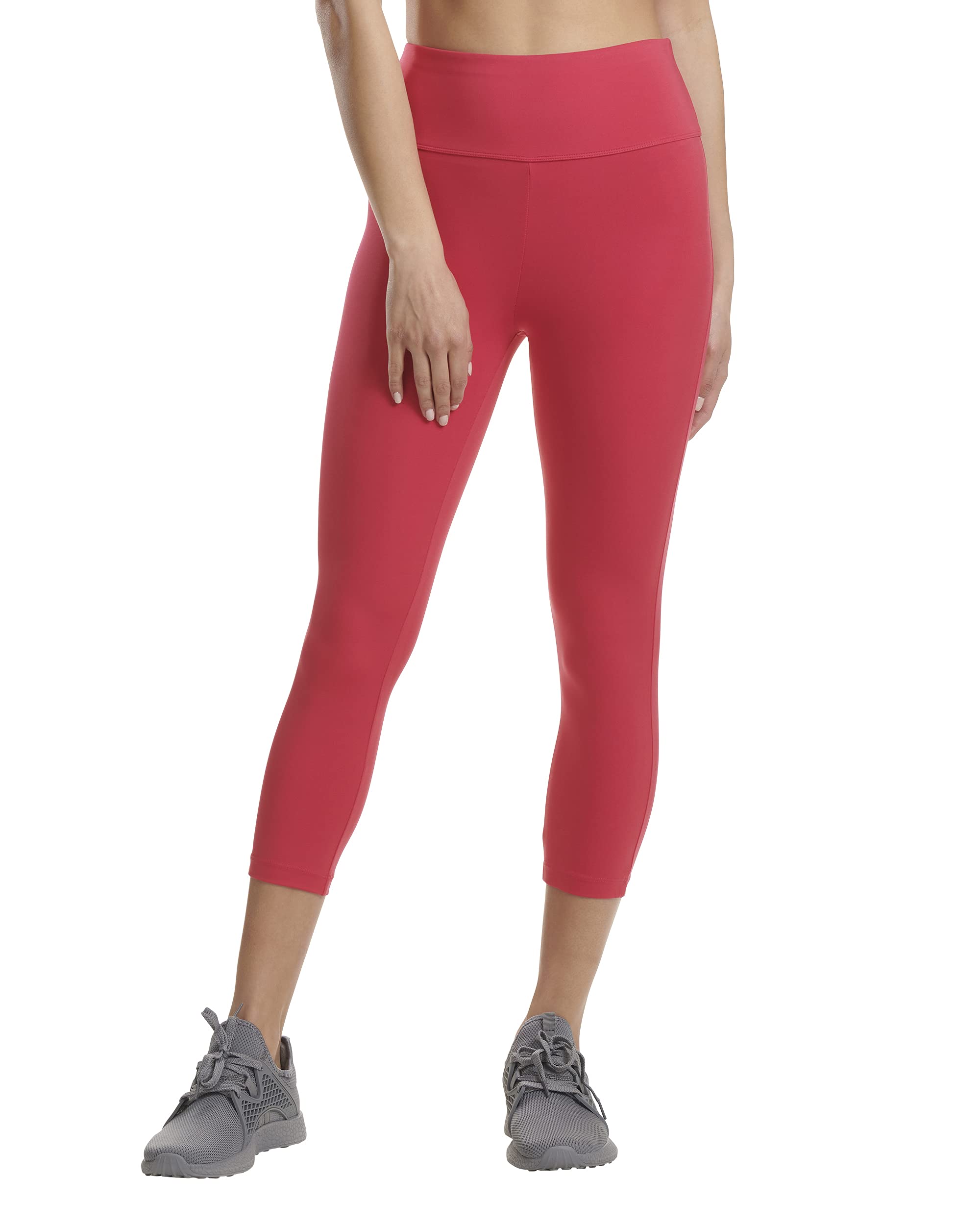 Spalding Women's Activewear 19 inch Inseam Capri Legging, Regular and Plus Size, Azalea, S