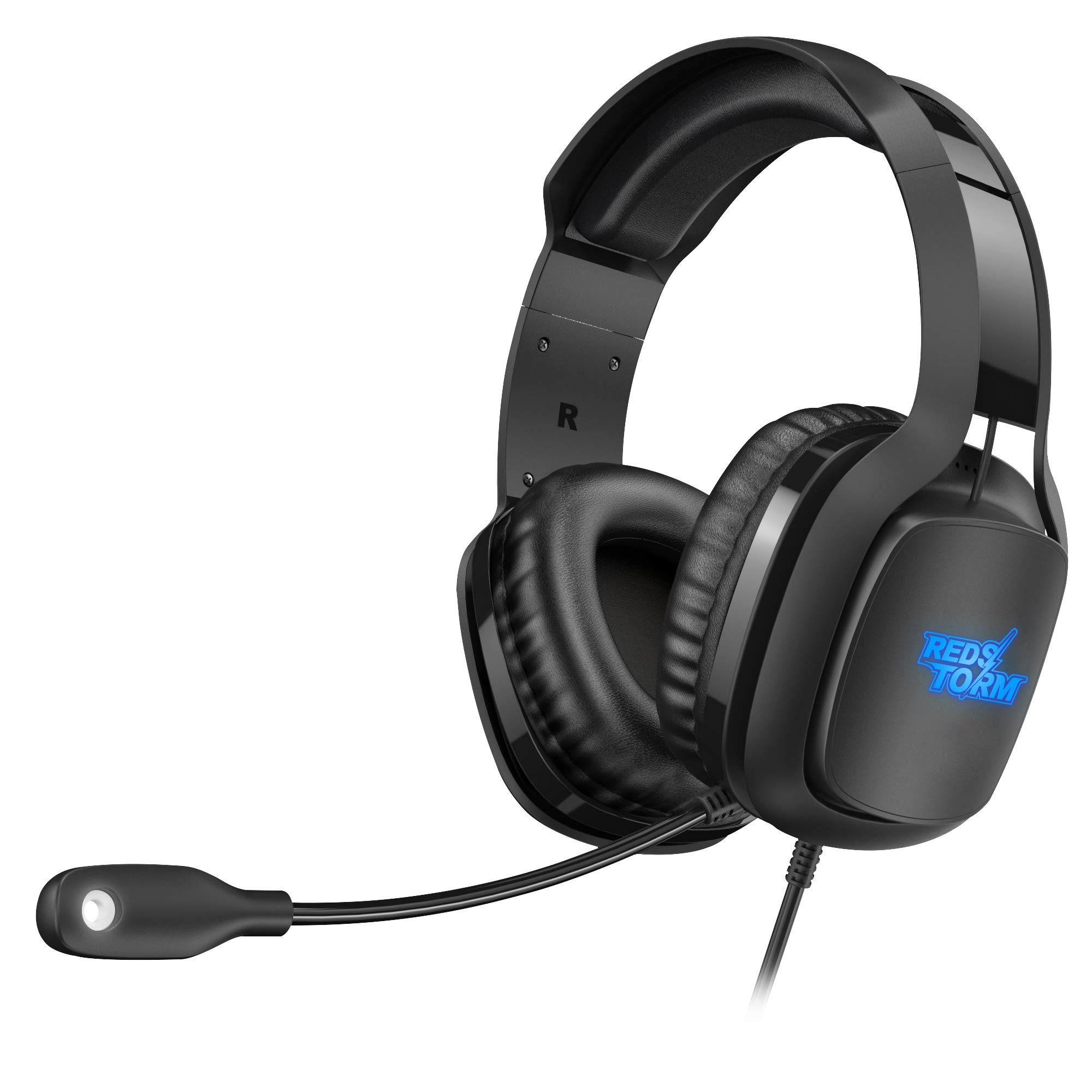 REDSTORM Gaming Headset PC Headset RGB Lights with 7.1 Surround Sound, USB Headphones with Noise Cancelling Microphone Plug & Play Compatible with Mac/PC/Laptops/Mac Computers