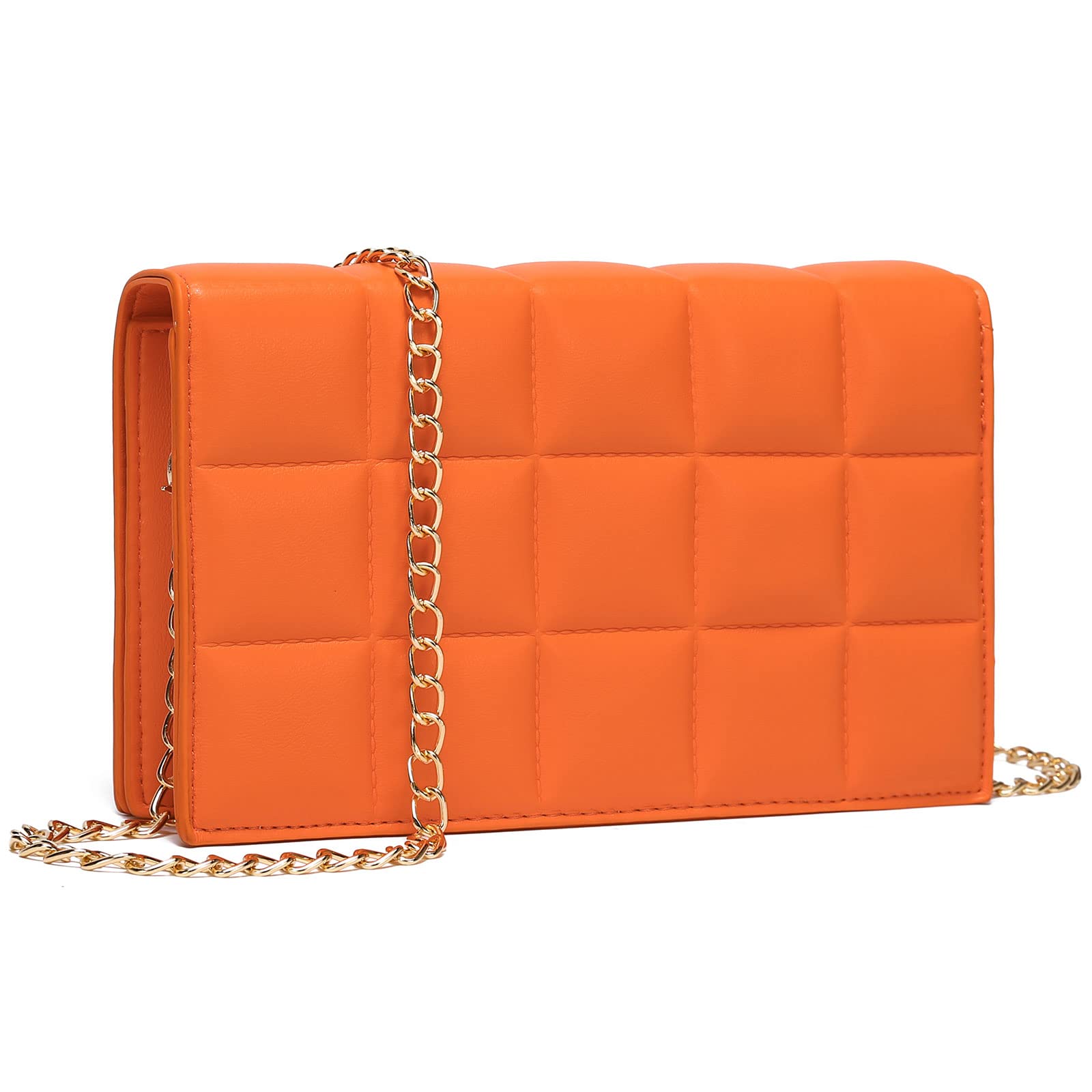 YIKOEE Mini Purse for Women with Removable Chain (Orange)