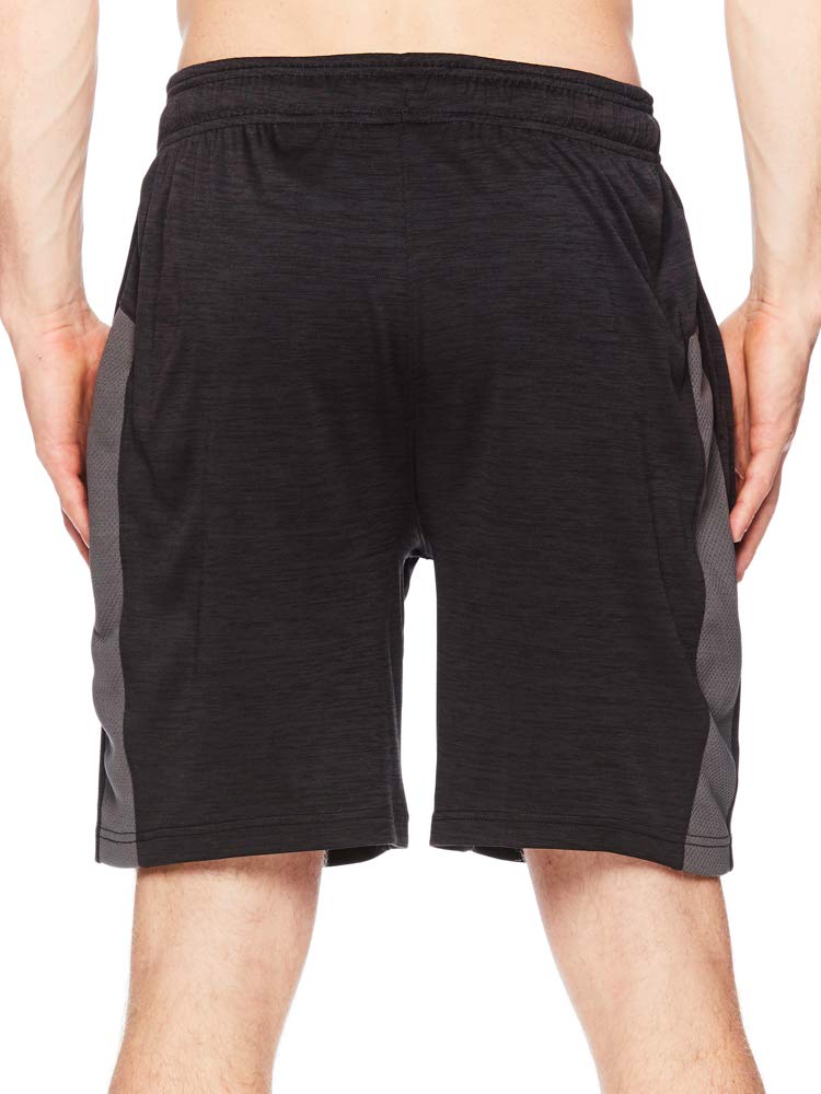 Reebok Men's Drawstring Shorts - Athletic Running & Workout Short - Cool Down Black Heather, X-Large