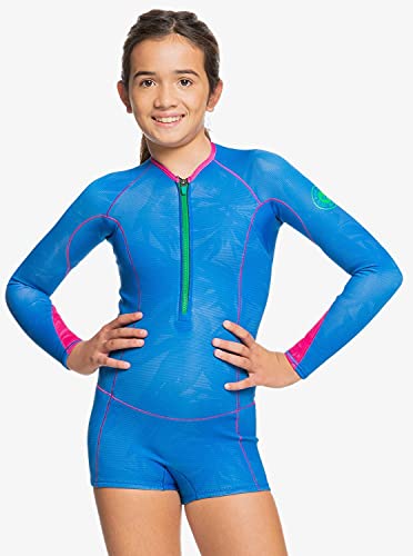 Roxy Girls 1.0 Popsurf Front Zip Long Sleeve Springsuit - Princess Blue/Beetroot Purple | 16G
