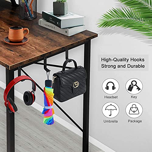Seeutek Study Computer Desk Modern Writing Table 47 Inch Simple Style Laptop Desk with Storage Bag and Hooks for Home and Office
