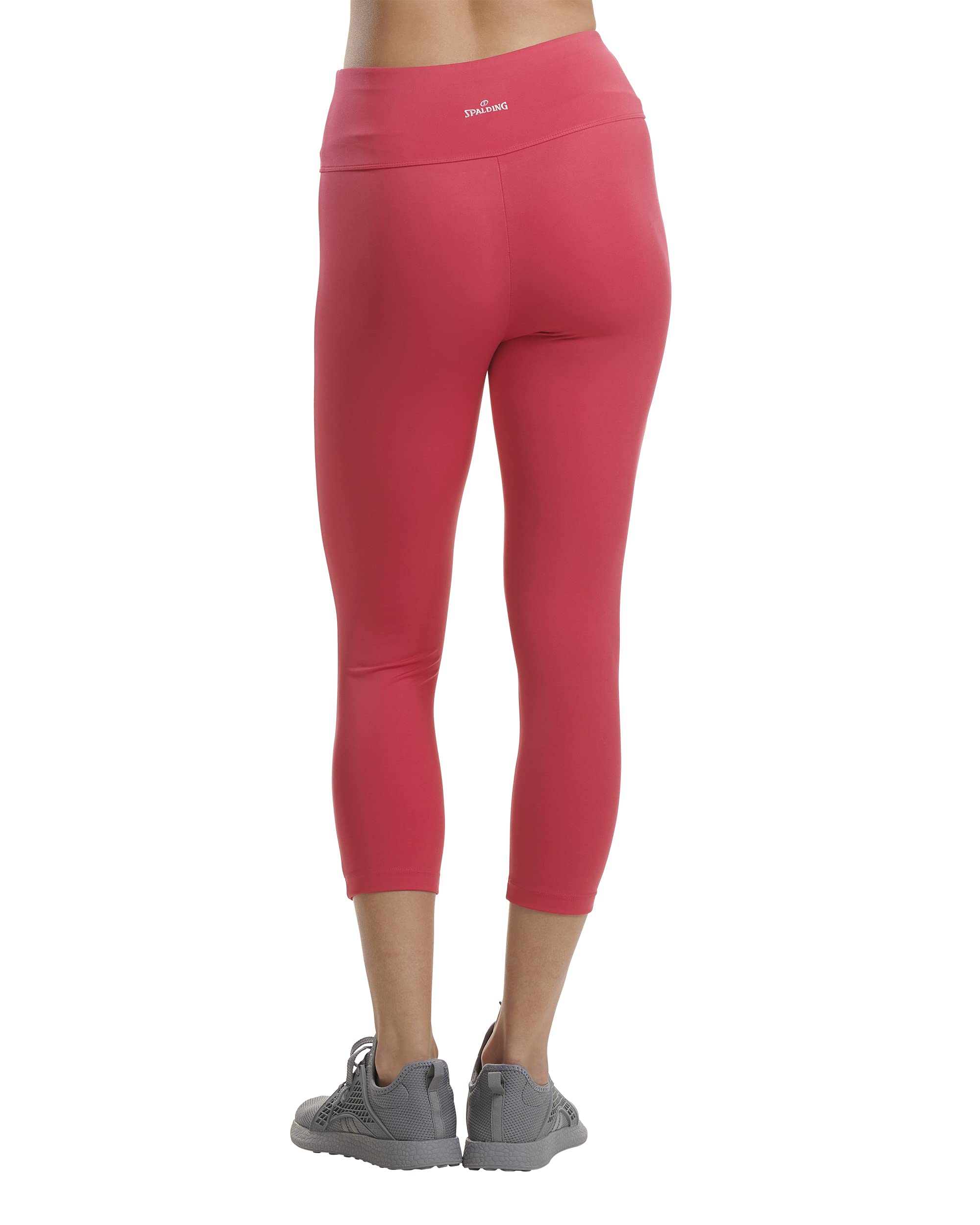 Spalding Women's Activewear 19 inch Inseam Capri Legging, Regular and Plus Size, Azalea, S