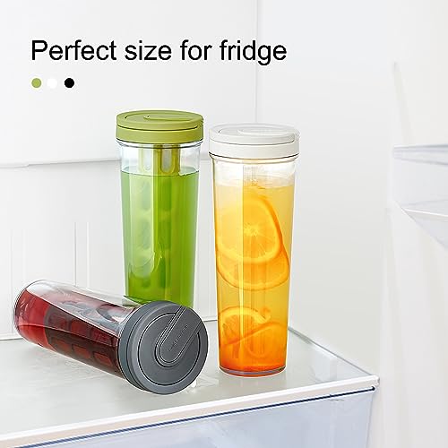 Portable Cold Brew Coffee Maker - 1L Cold Brew Water Bottle with Fruit Infuser for Making Iced Fruit Tea and Coffee - Perfect for Outdoor Exercise Travel and Gym (Green)