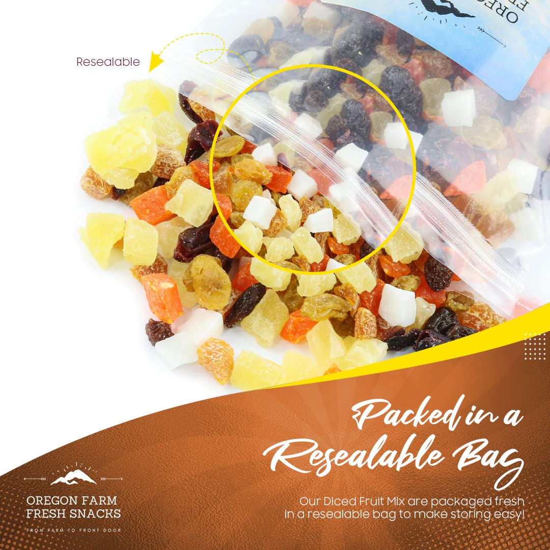 Oregon Farm Fresh Snacks Dried Fruit Mix β 24oz Healthy Snacks - Fresh and Natural Fruit Trail Mix β Mixed Fruit Snacks for Adults and Kids β Ideal for Breakfast, Cakes, Snacks