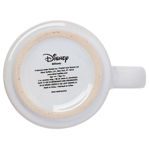 Silver Buffalo Disney Mickey Mouse Vintage Sketches Art 4pc Stackable Ceramic Espresso Small Cup Set, 3 Ounces