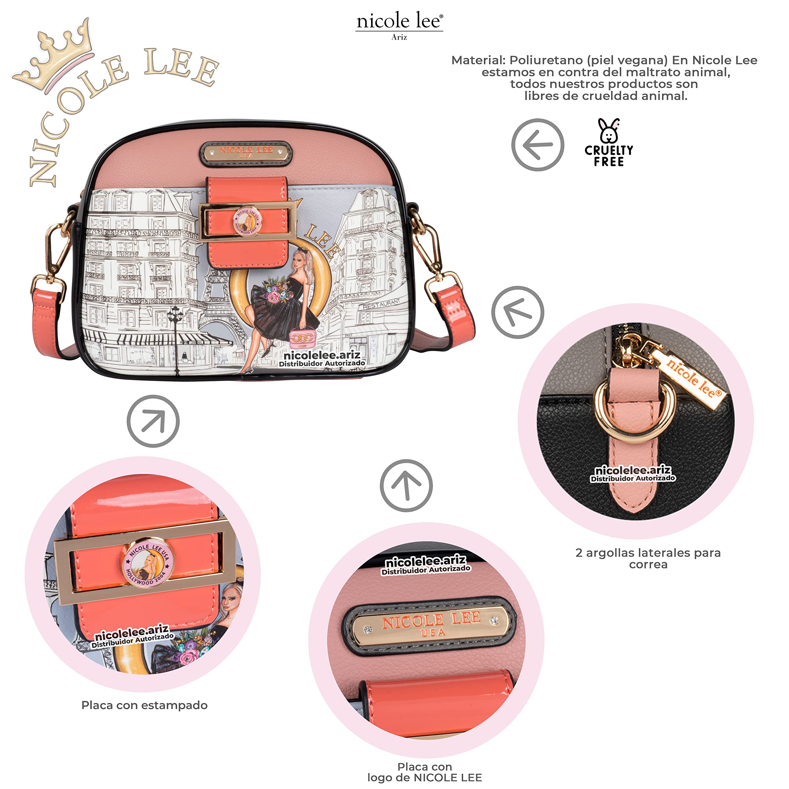 Nicole Lee Oelfina Small Fashion Print Crossbody Bag, Front Flap Pocket, Adjustable Detachable Shoulder Strap (Success in New York)