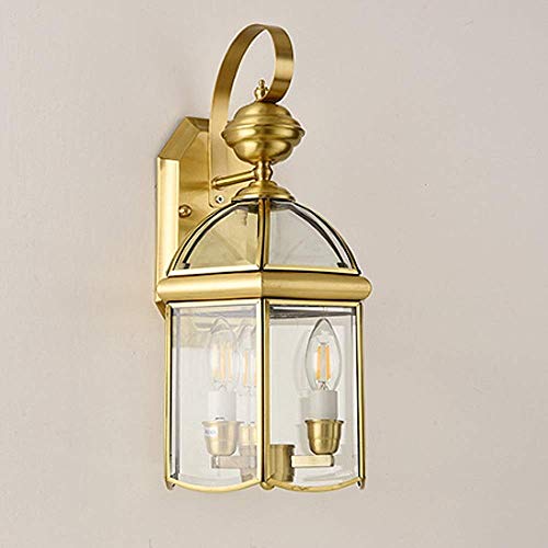 SHAOYH European Copper Wall Lamp E143 Head Home Wall Light Outdoor Retro Garden Lighting Simple Corridor Aisle Balcony Exterior Wall Stair Wall Sconce Background Wall Decoration Lamp