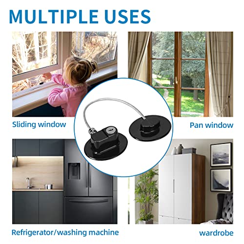 UD Meiyaertong Fridge Lock 2 Pcs Child Safety Lock for Refrigerator Cabinet Drawer with 4 KeysBlack… 6 Piece Set