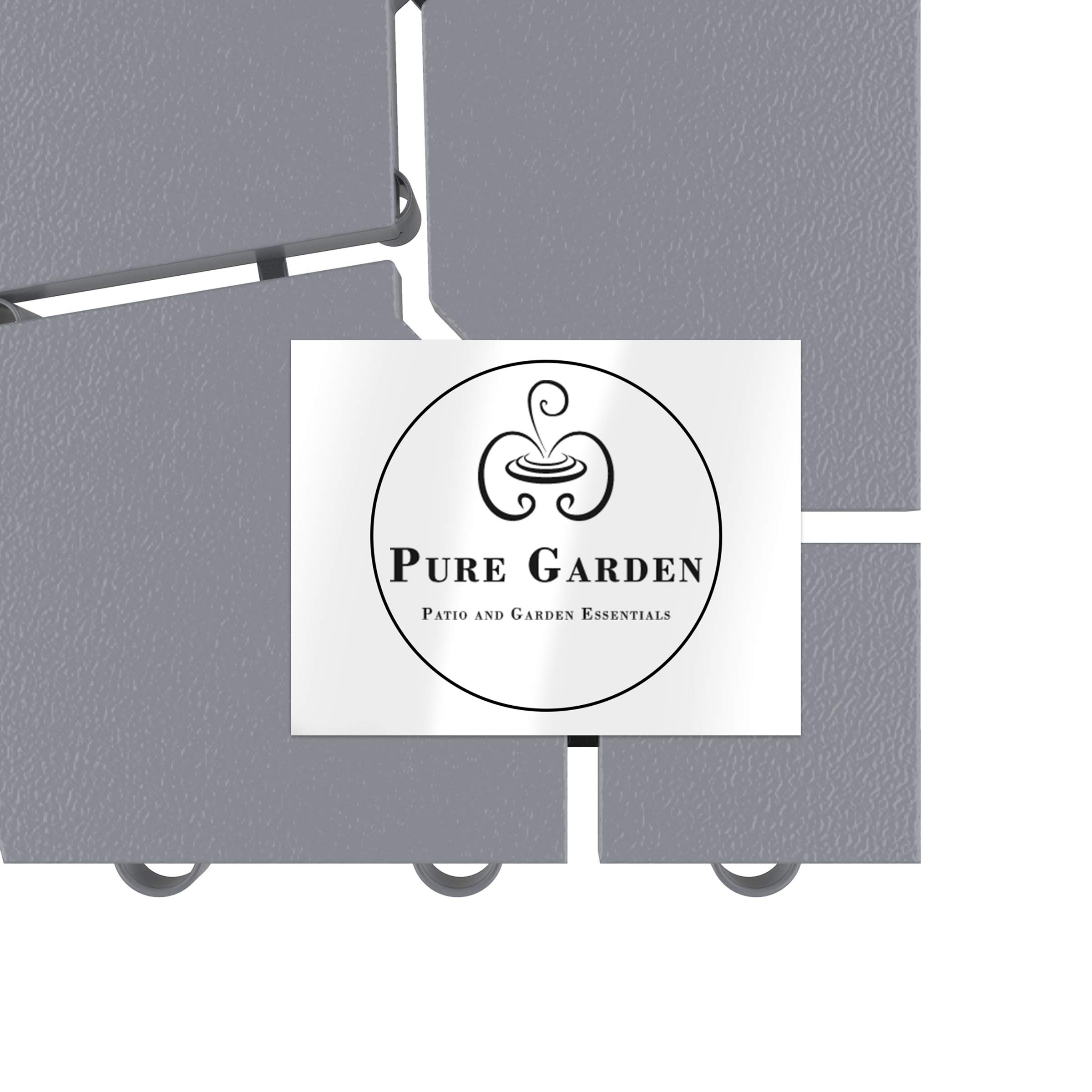 Pure Garden Deck Tiles β Set of 6 Polypropylene Interlocking Patio Tiles β Weather-Resistant Outdoor Flooring for Balcony, Porch, and Garage (Gray)