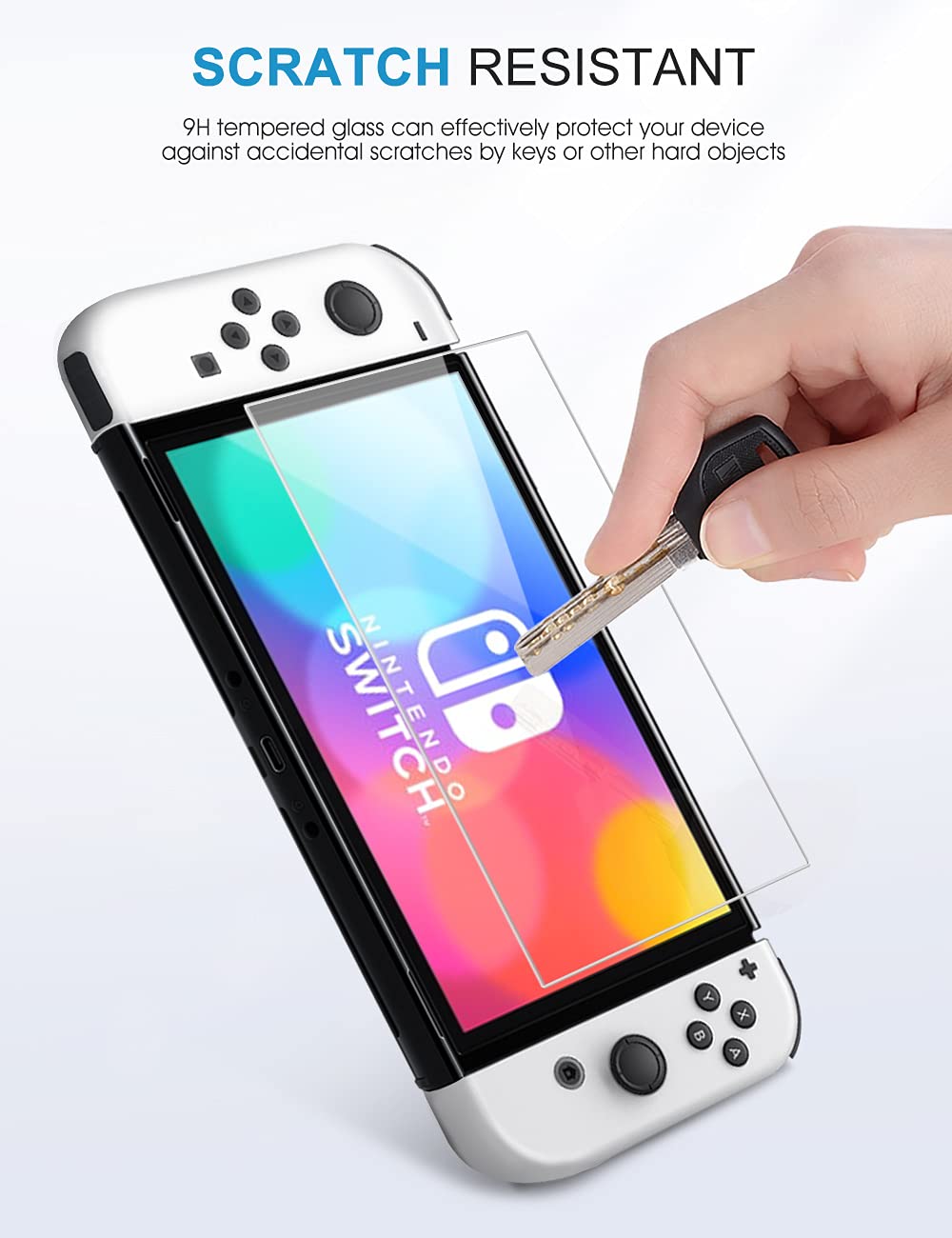 SPARIN 2 Pack Tempered Glass Screen Protector Compatible with Nintendo Switch OLED Model 2021, High Response and Anti-Scratch