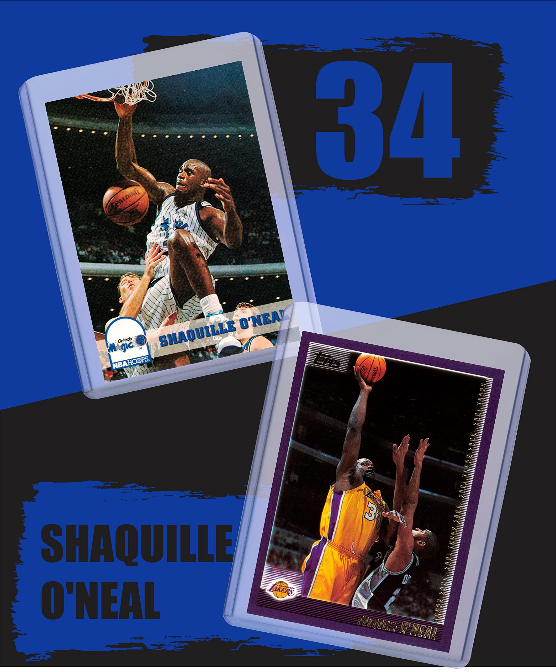 Shaquille O'Neal Basketball Cards Assorted (5) Bundle - Orlando Magic, Los Angeles Lakers Trading Card Gift Pack
