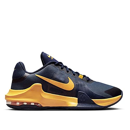 Nike Unisex Air Max Impact 4 - Lace Up Mesh Style Basketball Shoe - Navy Gold 11