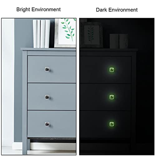MUOOUM 4 Pack Cabinet Knobs Movie Cinema Lapper Board Drawer Knobs Square Glass Knobs Dresser Pulls Hardware Cupboard Wardrobe Handles for Kitchen, Glowing in The Dark