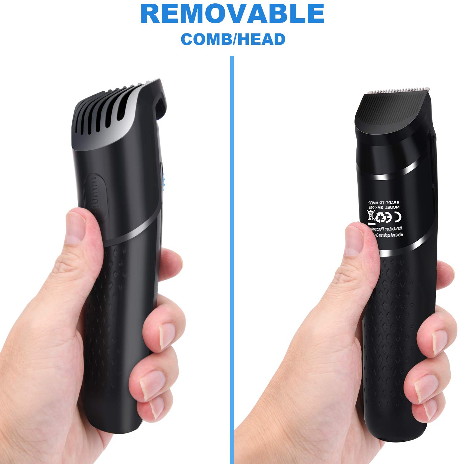 Sminiker Beard Trimmer for Men Cordless Rechargeable Hair Clippers 38 Length Settings Men’s Grooming kit with 2 Guide Combs USB Quick Charge