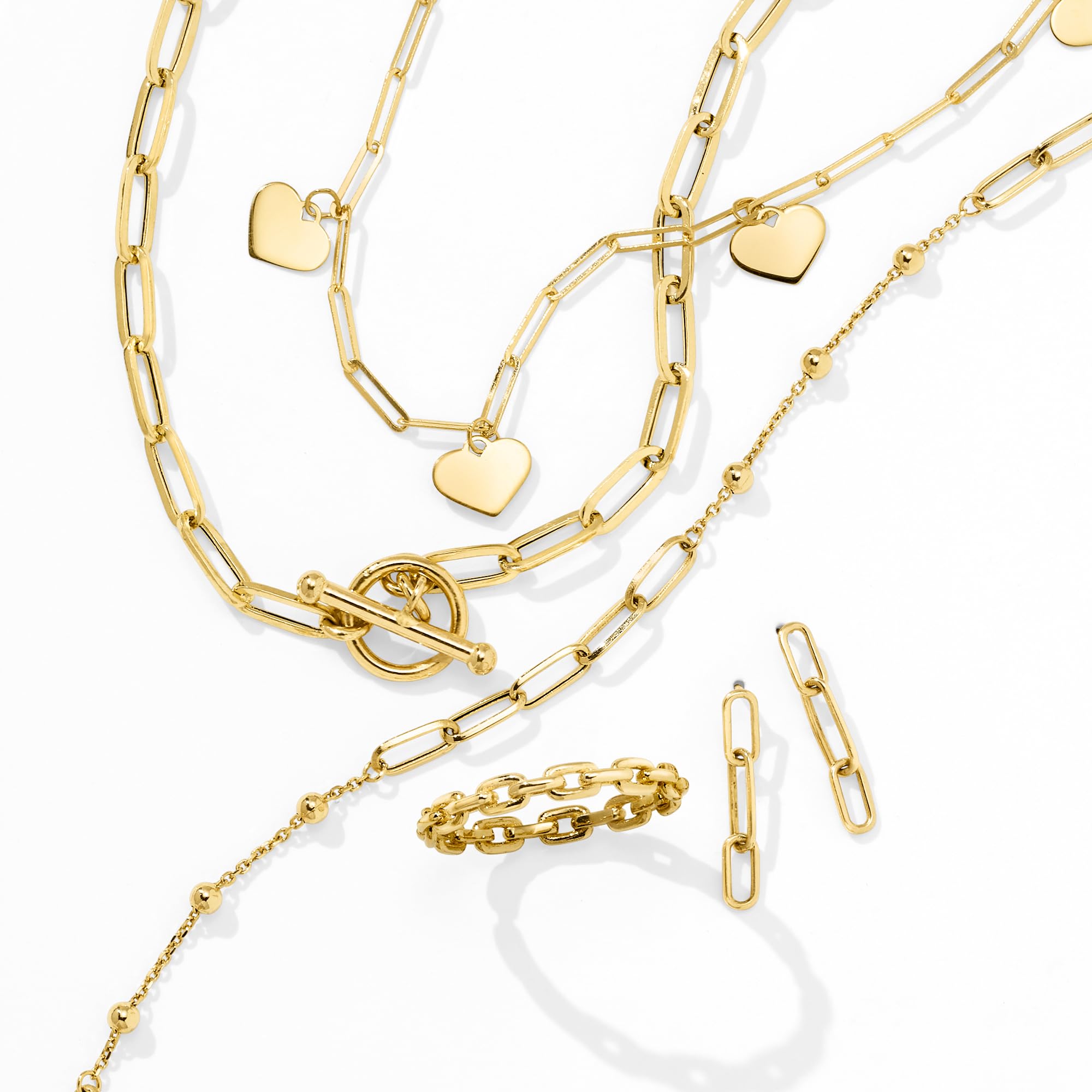 RS Pure by Ross-Simons Italian 14kt Yellow Gold Paper Clip Link Toggle Necklace. 18 inches