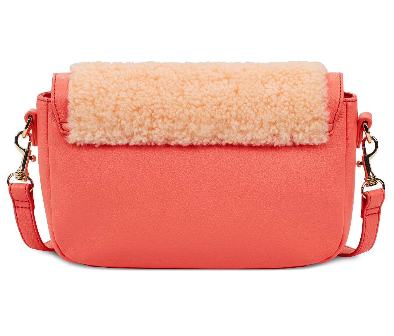 UGG Women's Dalton Crossbody Sheepskin Handbag, Peach Fuzz / Peach Bliss, One Size