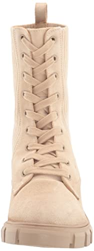 Steve Madden Women's Hunt Combat Boot, Sand Suede, 7.5
