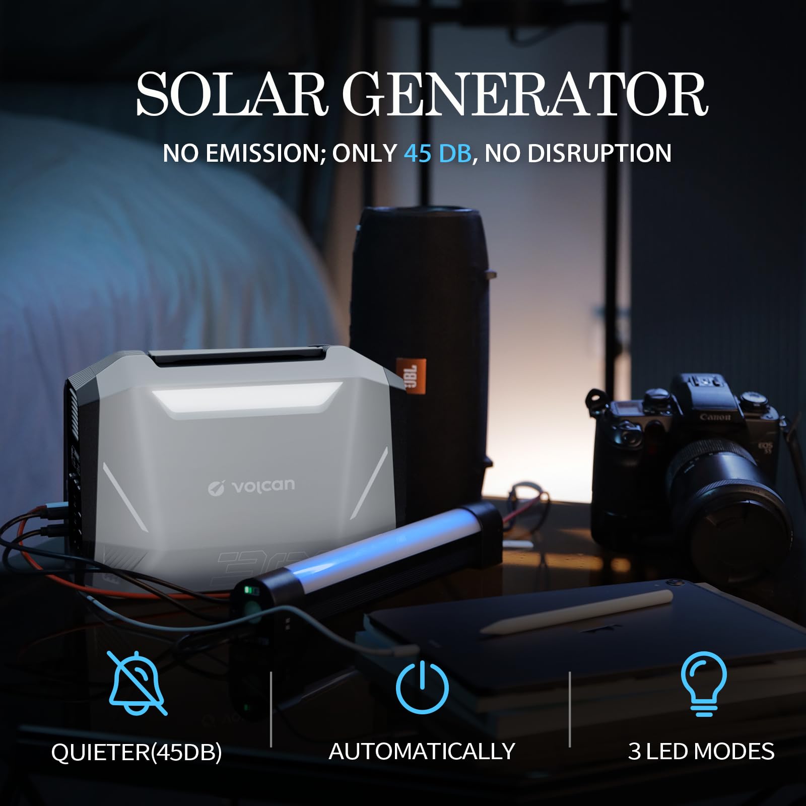 Portable Power Station - Outdoor Generator with Solar Panel 120W - 3000 Cycles, 1.8-Hour Fast Charging - Lightweight Solar Generator - Ideal for Tailgating and Outdoor Events