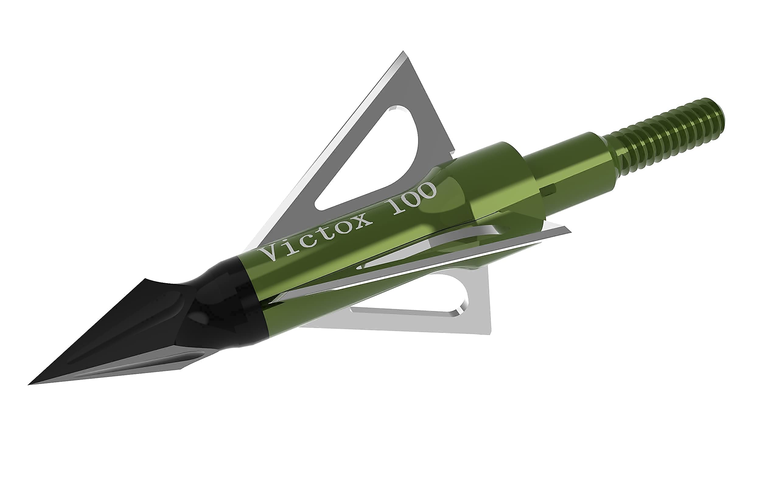 Victox Archery Broadheads 100 Grain 3 Blade Broadhead 1-1/8" Cutting Diameter Bowhunting 100 Grain 3 Pack fit for Compound Bow (Green)