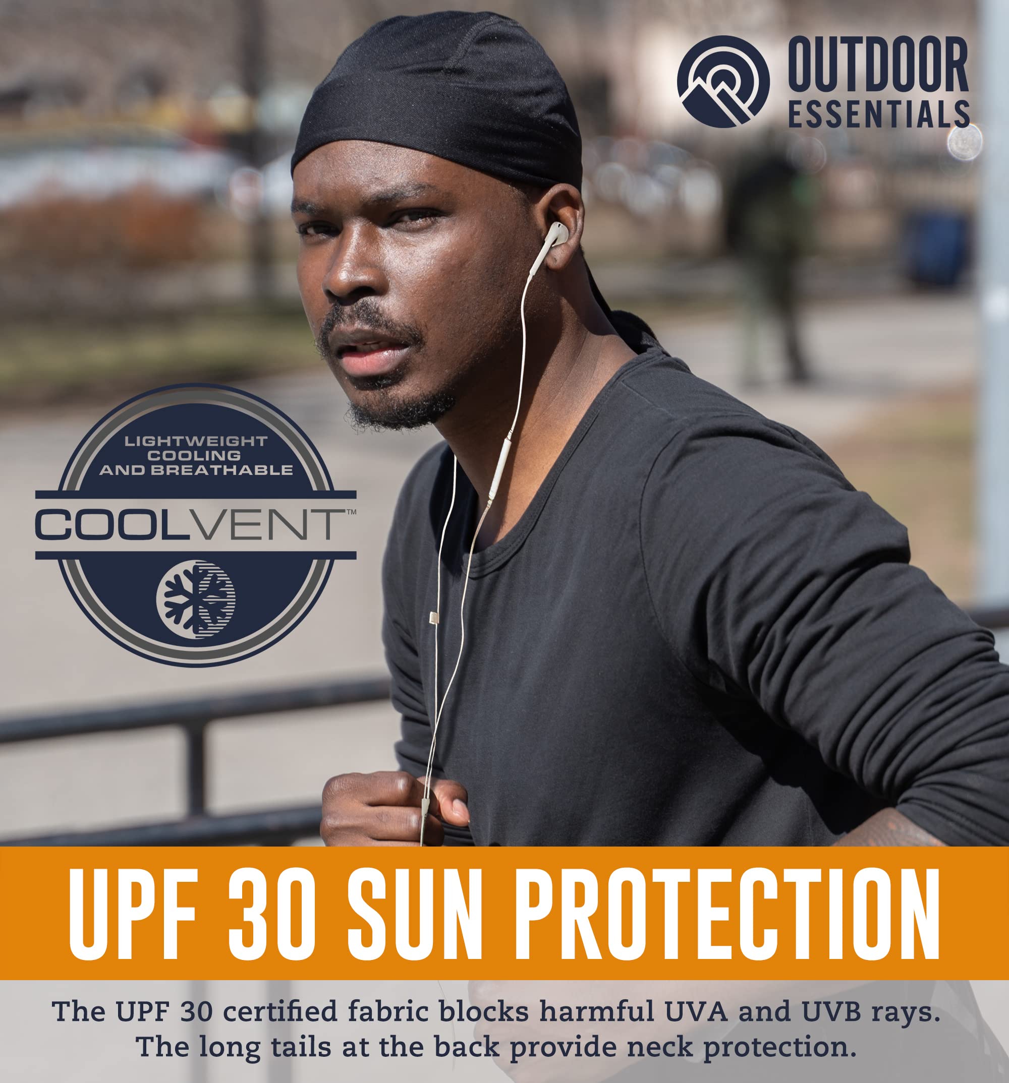 OutdoorEssentials Cooling Helmet Liner - Motorcycle Headwraps for Men - Do Rag Bandanas for Men - Bandana Skull Cap Biker Cap