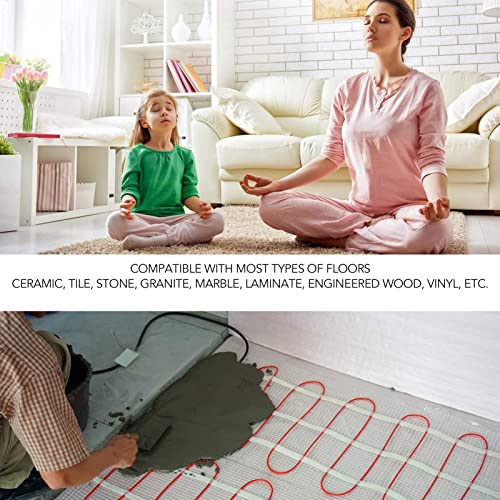 Raguso Electric Floor Heater Mat, Self Adhesive Mesh Easy to Install Multifunctional 240W Insulating PEP PVC Protective Sleeve Floor Heating Pad for Wood Floors(#1)