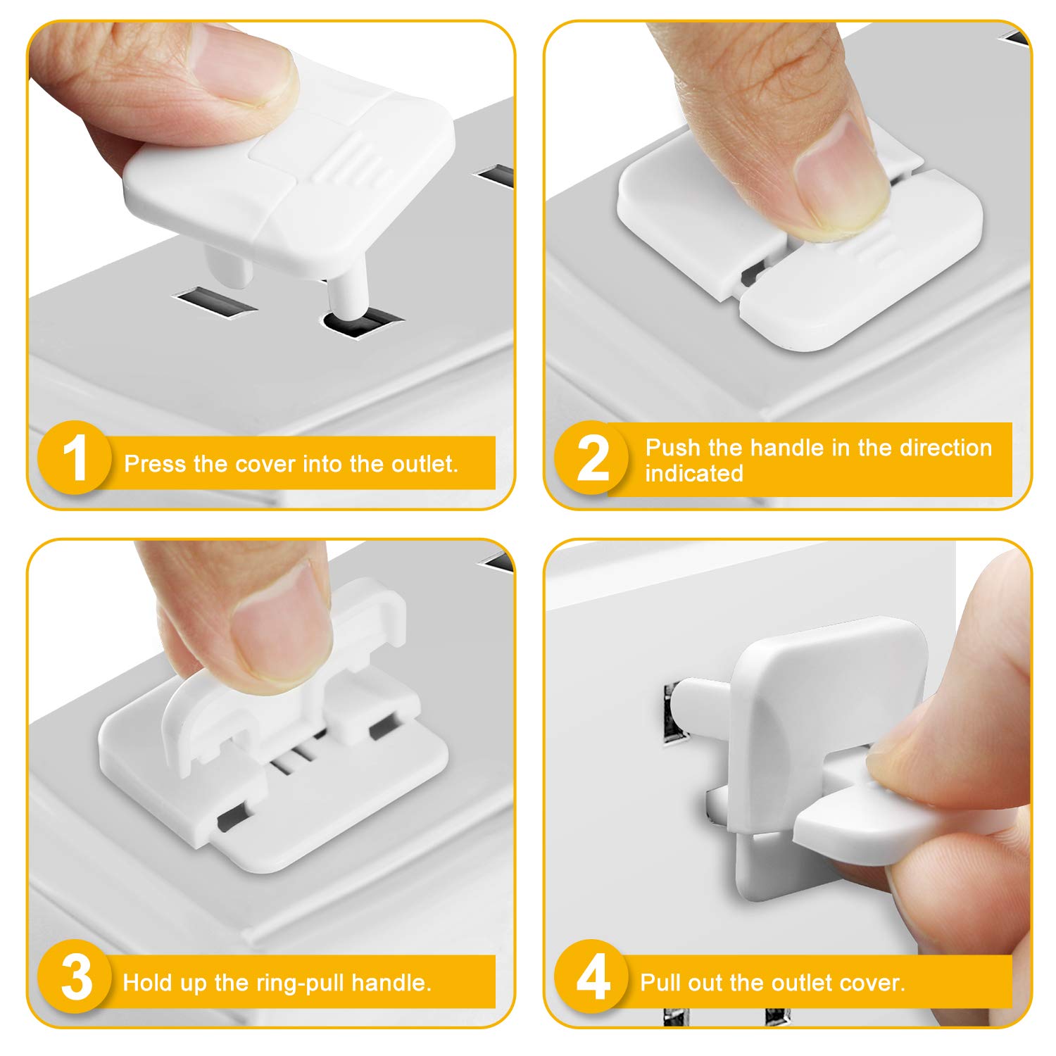 Outlet Covers Baby Proofing (40 Pack) with Hidden Pull Handle Outlet Plug Covers Prevent Electric Shock Hazard Outlet Protector Difficult for Kids to Remove Child Proof Outlet Covers Outlet Cap