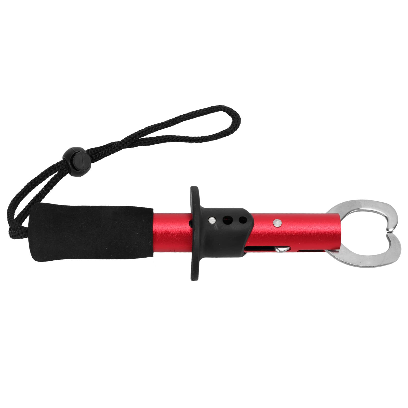 Vifemify Fish Lip Clip Stainless Steel Fish Clip Frame Fishing Tool Belt Wrist Strap Non-Slip Handle Fishing Gear Accessories(red)