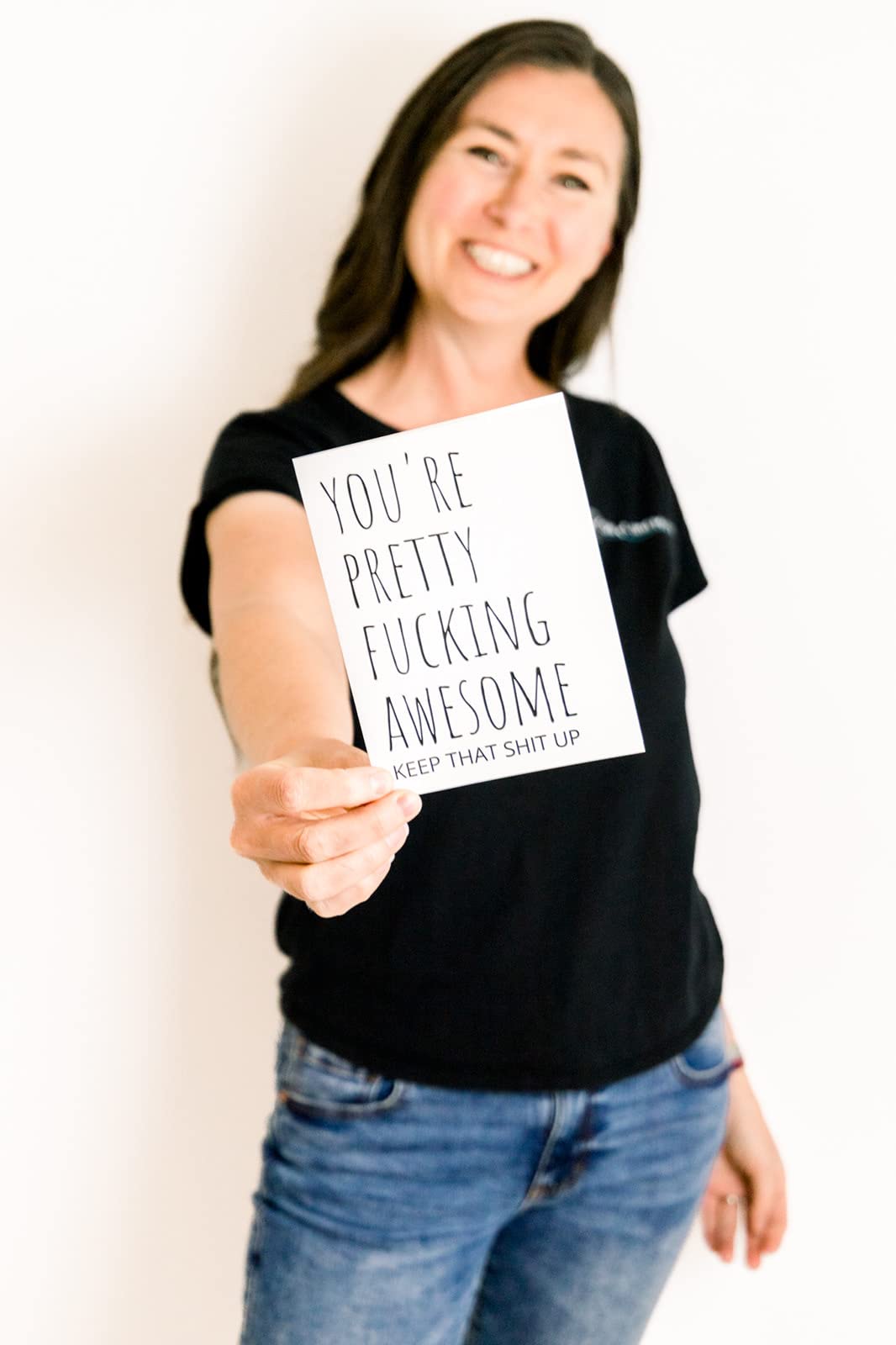 Oh Shirt and More LLC You're Pretty Fucking Awesome, Funny Thank you Card with envelope, Funny Sarcastic Encourage Thanks Greeting Card