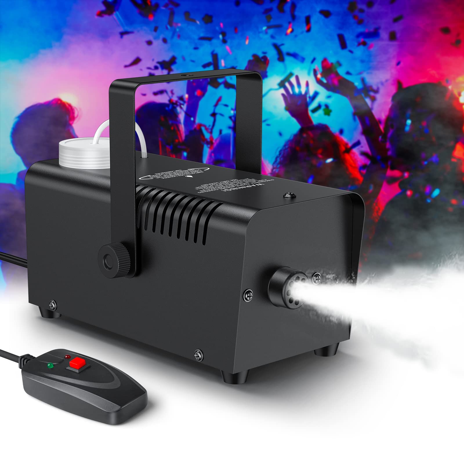 Transifun Fog Machine Outdoor with Wired Remote Control, Portable Smoke Machine 400W, One-Click Auto Spray Smoke Maker for Halloween Christmas Parties Weddings