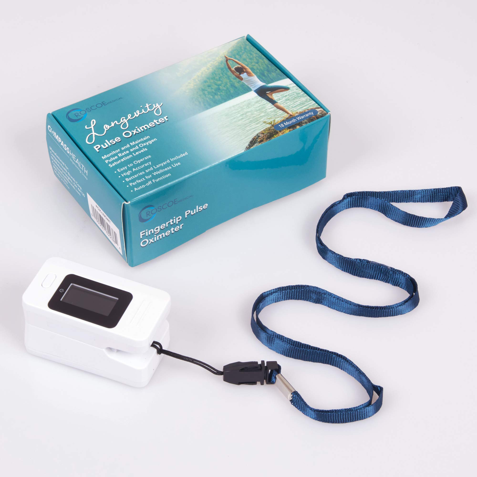 Roscoe Finger Pulse Oximeter Oxygen Monitor - Oxygen Saturation Monitor Fingertip - for Sport and Aviation Use