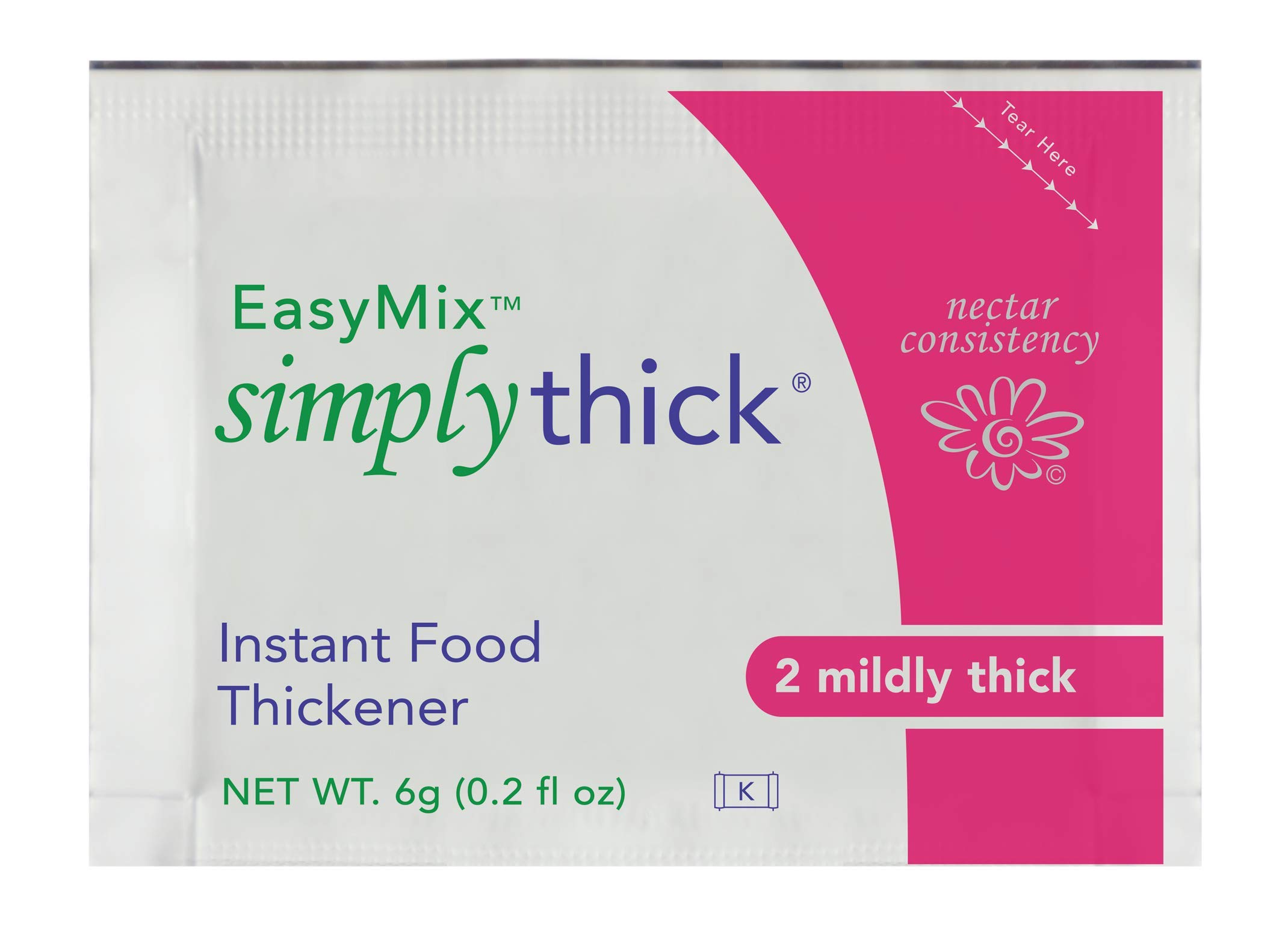 SimplyThick EasyMix | 80 Count of 6g Individual Packets | Gel Thickener for those with Dysphagia & Swallowing Disorders | Creates An IDDSI Level 2 β Mildly Thick (Nectar Consistency)