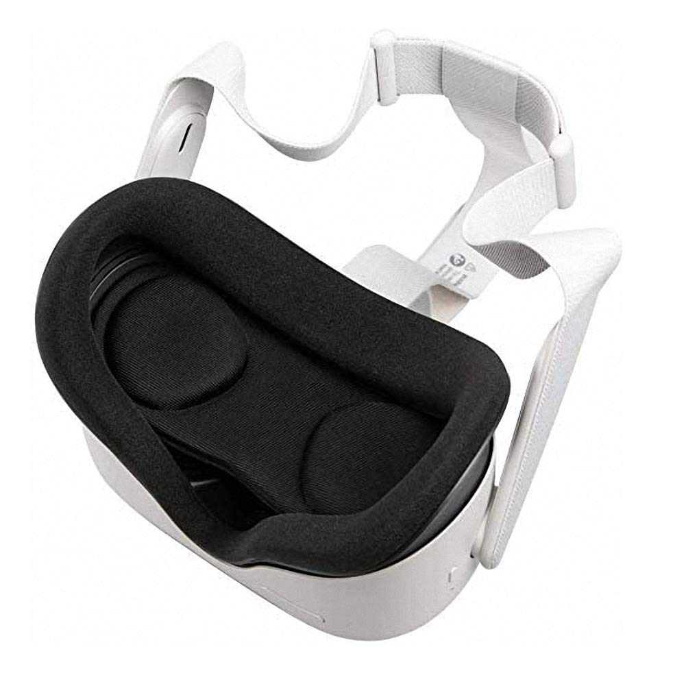 VOKOO VR Protective Cover Compatible with Oculus Quest 2, Silicone Face Cover, Touch Controller Grip Cover and VR Lens Protect Cover - Black