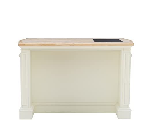 Powell White Kitchen Island, Multicolor