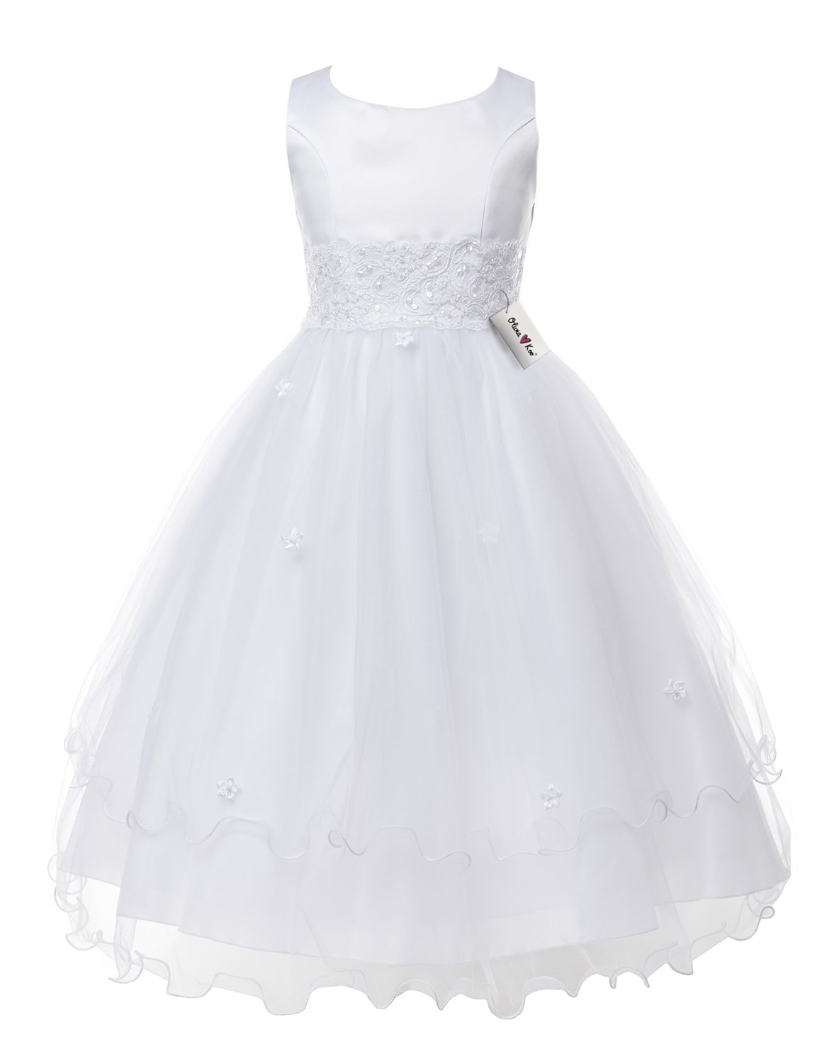 OLIVIA KOO Girls Graceful First Communion Dress (10, White)