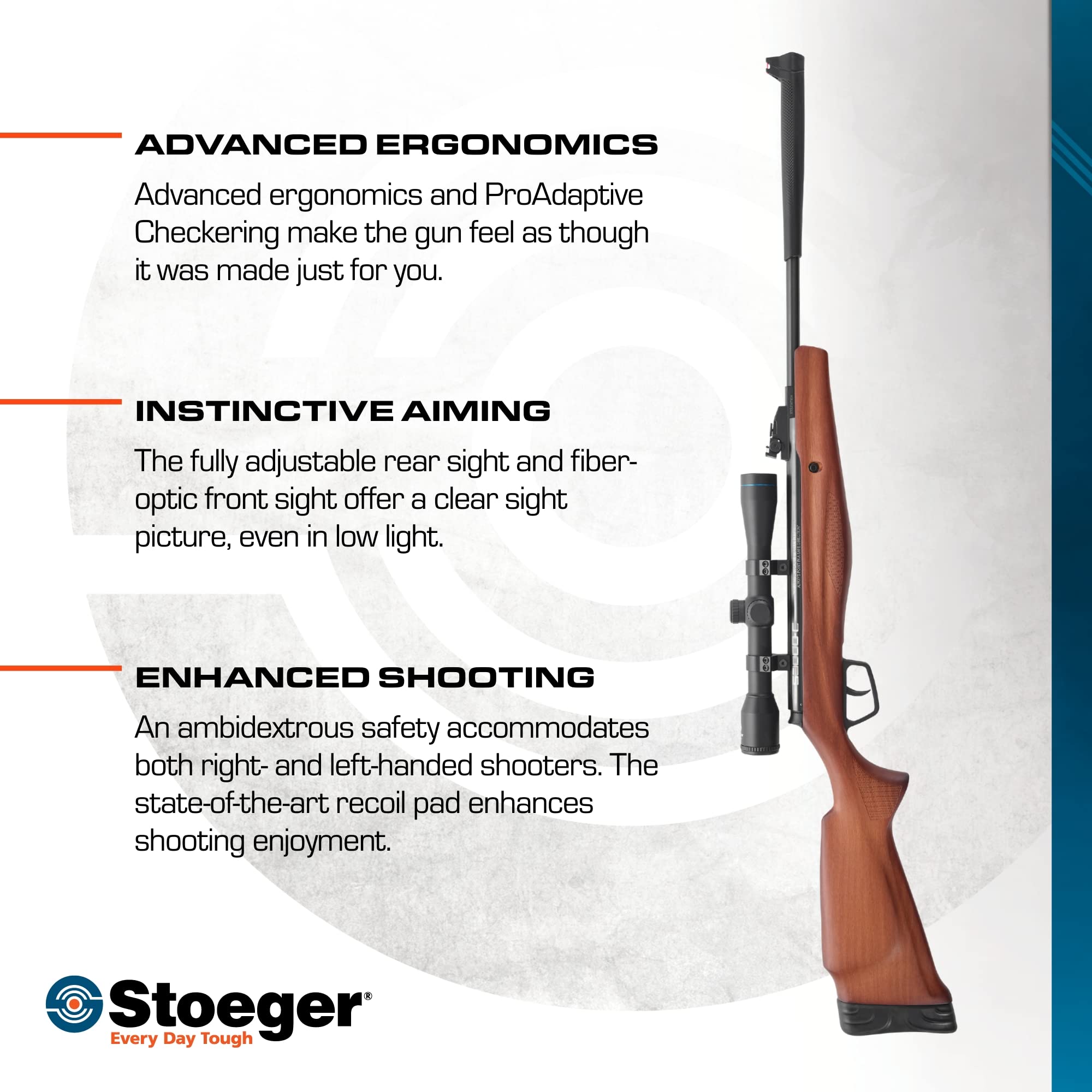 Stoeger S3000-C Compact Airgun Combo - .177 Caliber - Hardwood with Fiber-Optic Sights Combo - Includes 4 x 32 Scope