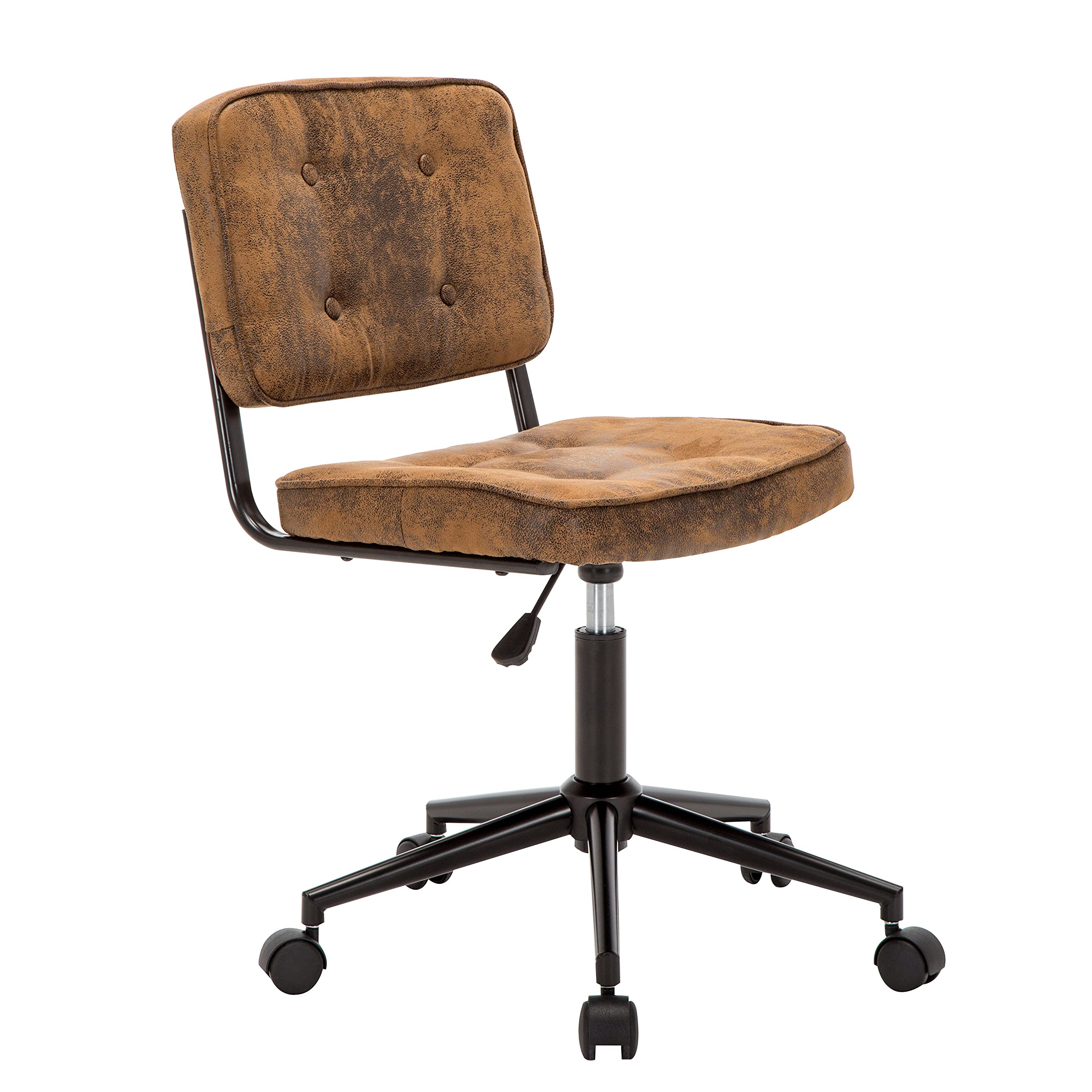 Porthos Home Office Chair with Stylish Suede Upholstery, Versatile Adjustable Height and Durable Roller Castor Wheels