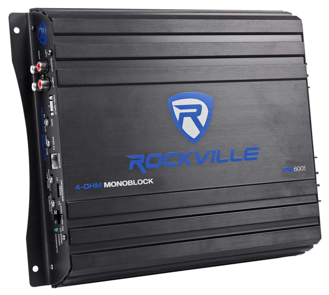 Rockville RV8.2A 800 Watt Dual 8" Car Subwoofer Enclosure+Mono Amplifier+Amp Kit black