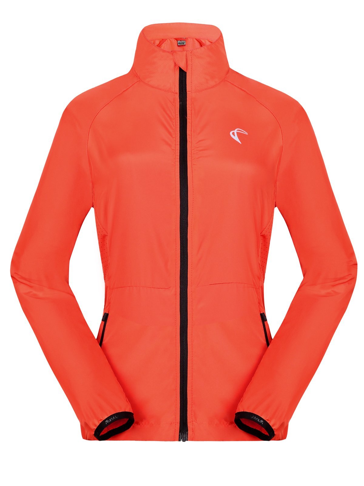 ROWAI Women's Packable Windbreaker Jacket Resistant Cycling Running Jacket Lightweight Windproof Water Orange S