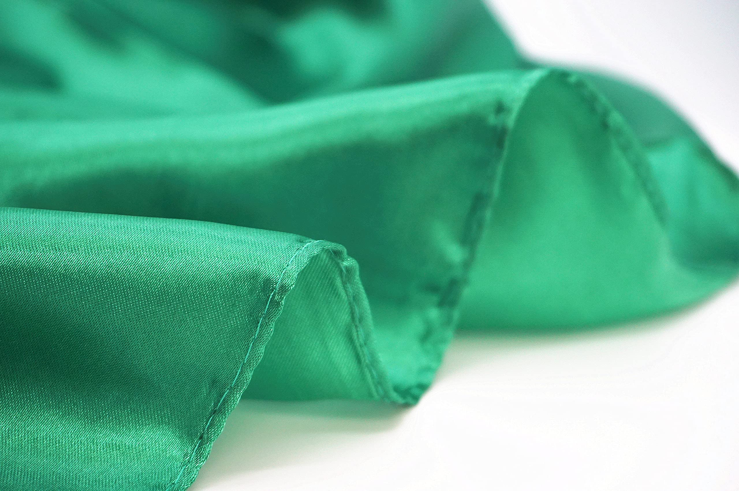 RUOLIN 35×35 inches large square women's satin silk like head scarf fashion pattern silk feeling hair sleeping wrap (20 Green)