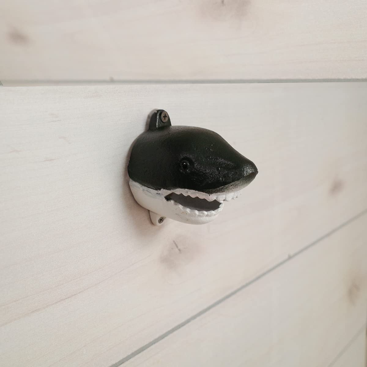 Treasure Gurus Cast Iron Shark Head Beer Cap Soda/Pop Top Wall Mount Bottle Opener Bar/Pub Tool