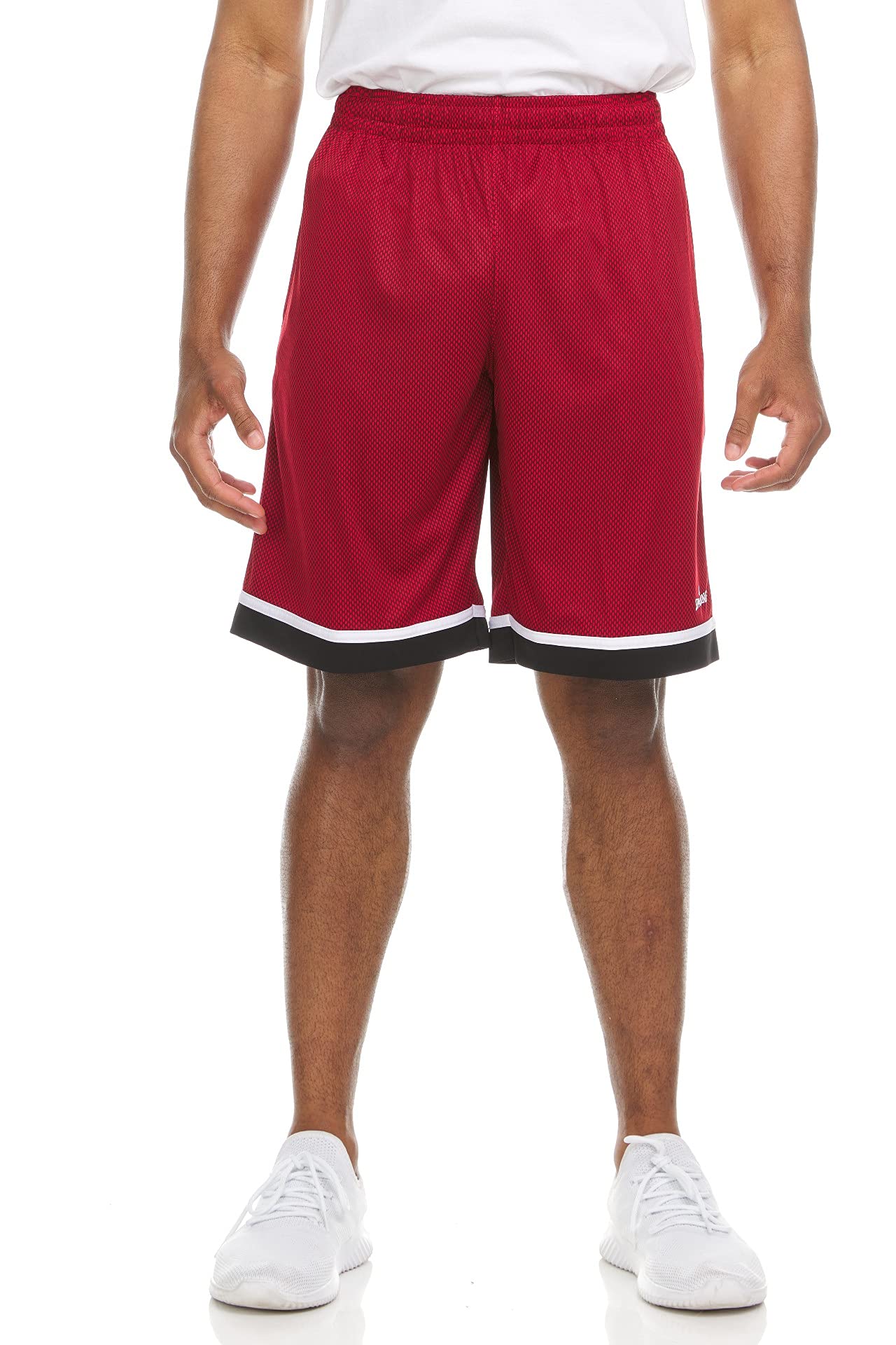 Spalding Mens Legendary Performance Basketball Short, 10" Inseam, Red, XL